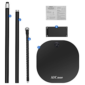 AICase Aluminium Adjustable Height Adjustable (91 cm - 137 cm) & 2.2 kg Stable Base with Gooseneck Compatible with iPad/Tablet from 4.6-13 Inches/Mobile Phone Holder Holder Floor Stand