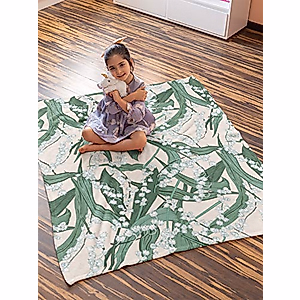 Lily of The Valley Soft Throw Blanket All Season Microplush Warm Blankets Lightweight Tufted Fuzzy Flannel Fleece Throws Blanket for Bed Sofa Couch 60"x50"