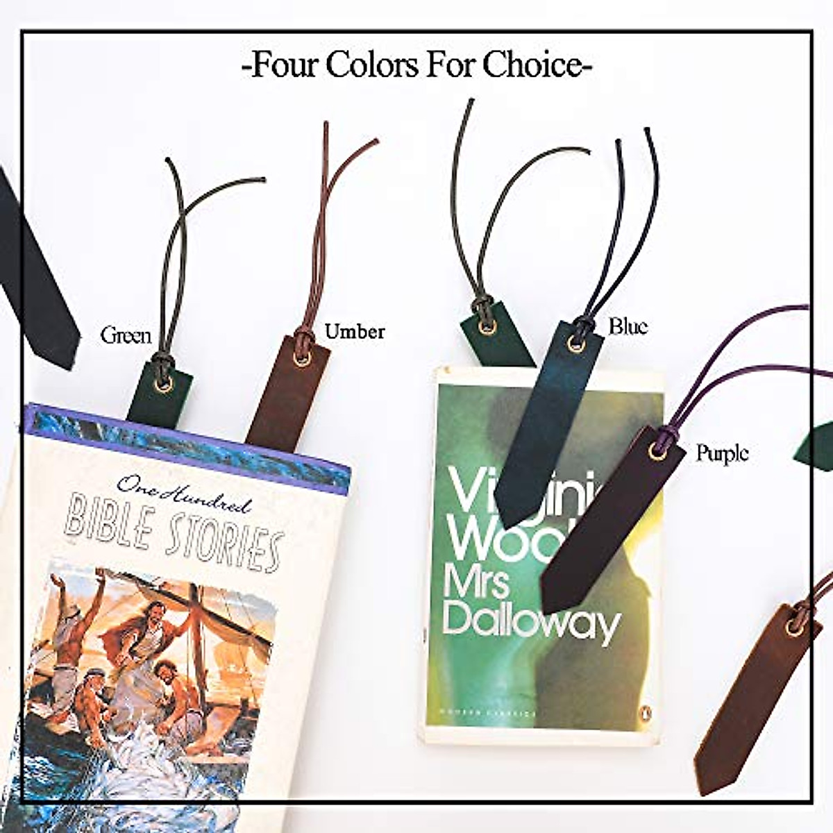 Jagucho Leather Bookmarks for Men Women Teen Boys Girls, Handmade Reading Page Markers for Book, Perfect Gift for Reader Writers (Umber 04 -1)