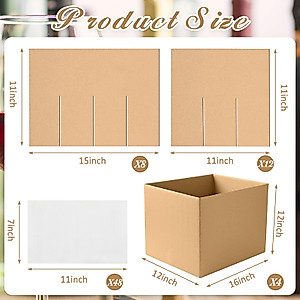 Leinuosen Moving Boxes Packing 16 x 12 x 12 Inch Divider Kits Included 10 Corrugate Dividers with 24 Foam Pouches for Shipping, Kitchen Moving Box Kit Dish Packing(4 Pack)