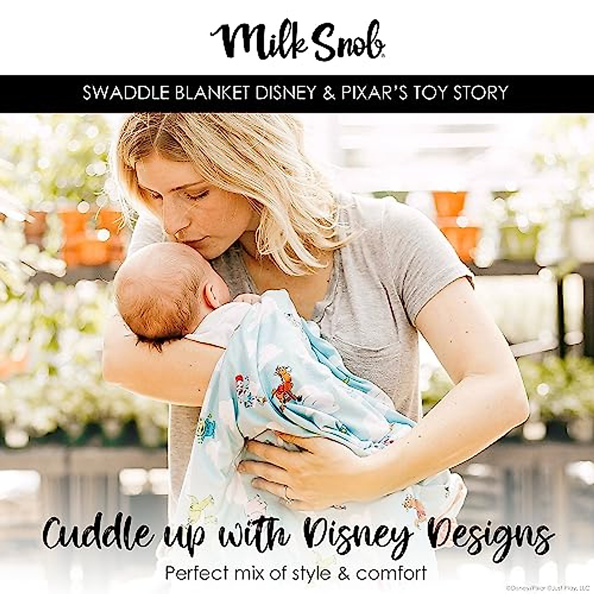 Milk Snob Disney Pixar Toy Story Baby Boy and Girl Swaddle Blanket, Soft Receiving, Security Bed and Play Blanket, Toddler and Infant Baby Bedding Registry and Shower Gifts, Newborn Essentials, 35x35