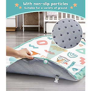 Kompoll Baby Play Gym 7 in 1 Baby Activity Gym Mat with 2 Washable Covers Thick Non-Slip Playmats with 6 Toys Baby Tummy Time Mat for Early Sensory Exploration and Motor Skill Development for Infant