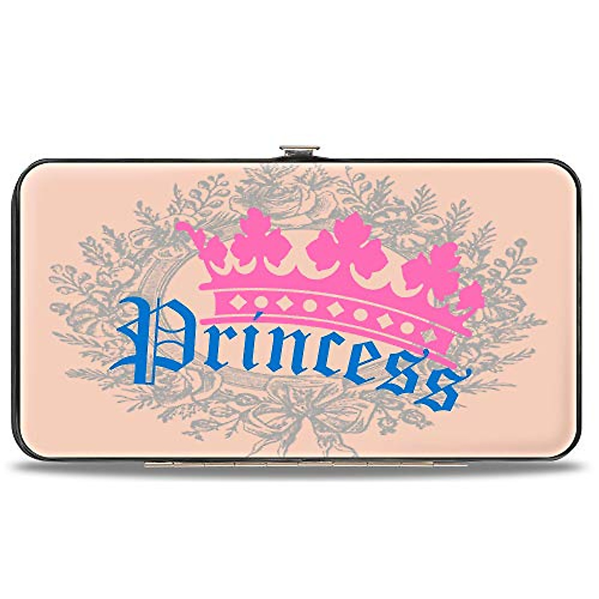 Buckle-Down womens Buckle-down Hinge - Crown Princess Oval Baby Pink/Baby Blue Wallet, Multicolor, 7 x 4 US