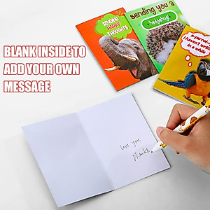 Panelee 60 Set Funny Greeting Cards Set with Envelopes Gratitude Blank Boxed Animal Note Cards Funny Affirmation Cards Appreciation Thank You Postcards for Employee Friends Business Coworker