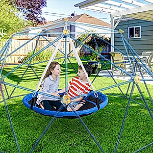 10FT Dome Climber Swing, 45 Inch Saucer Swing for Climbing Dome, 300 LBS Heavy Duty for for Tree Swing Set Backyard Indoor (Swing Only Not Included The Dome Climber)