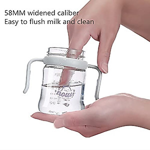 Nouri Glass Baby Bottles, Bottles for Breastfeeding Babies, Breast-Like Nipple for Natural Latch, Slow Flow, 6 oz（Purple/Pink Random Blind Box）