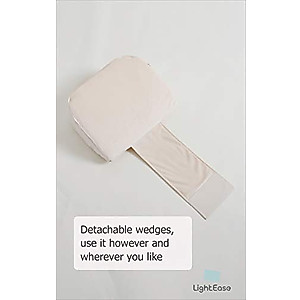 LightEase Memory Foam Pregnancy Side Sleeping Pillow Double Wedge for Body, Belly, Back Support