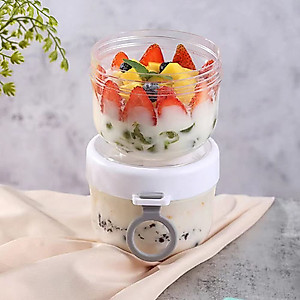 WEIRUIFANZHI 4Pcs 20oz Overnight Oats Plastic Jars with Lids and Spoons Leak-proof Yogurt Fruit Oatmeal Salad Containers with Foldable Scoops Portable Oatmeal Dessert Capacity Breakfast Cups