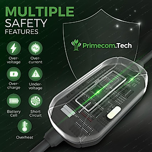 PRIMECOM Level 2 EV Charger 220/240V, 16A, 30ft & 50ft, Portable EVSE Electric Vehicle Charging Cable Compatible with Bolt Volt Leaf BMW i3 Fiat 500e Clarity NIRO Prius (10-30P, 30 Feet)