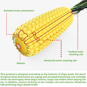 Yuehuam Dog Chew Toys for Aggressive Chewers, Corn Interactive Squeaky Dog Toys for Puppy Medium Dog Toothbrush Teeth Cleaning