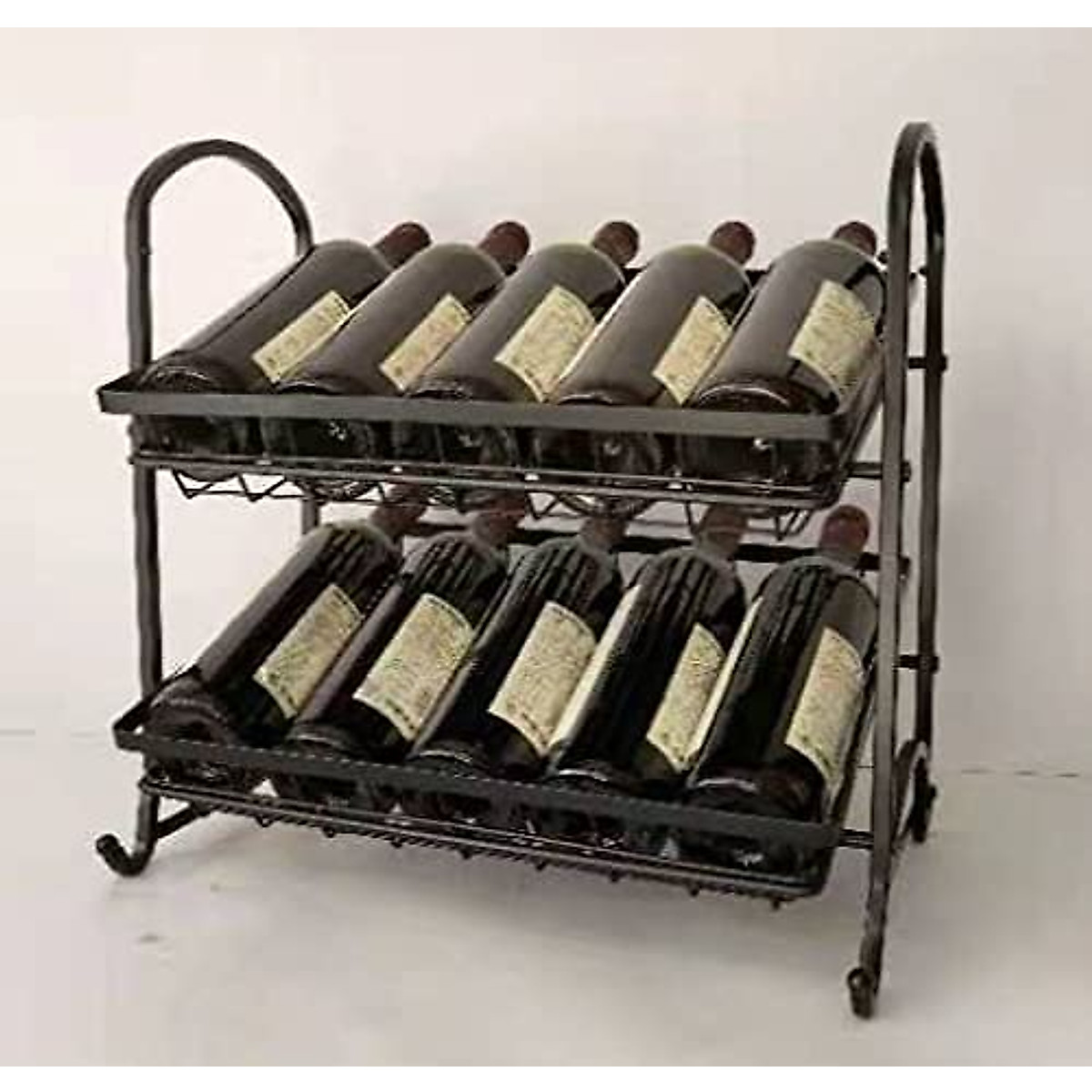 Giftburg Stackable Can Rack Organizer, Angle 2-Tier Tray Display Stand, Fruit Basket Stand, Potato Chip Rack, Multifunctional Can Dipsenser for Storing Canned Snacks Drinks and more, Black