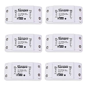 Sonoff WiFi Switch Pack of 6 Wireless Remote Control Electrical for Household Appliances Compatible with Alexa DIY Your Home via Iphone Android App