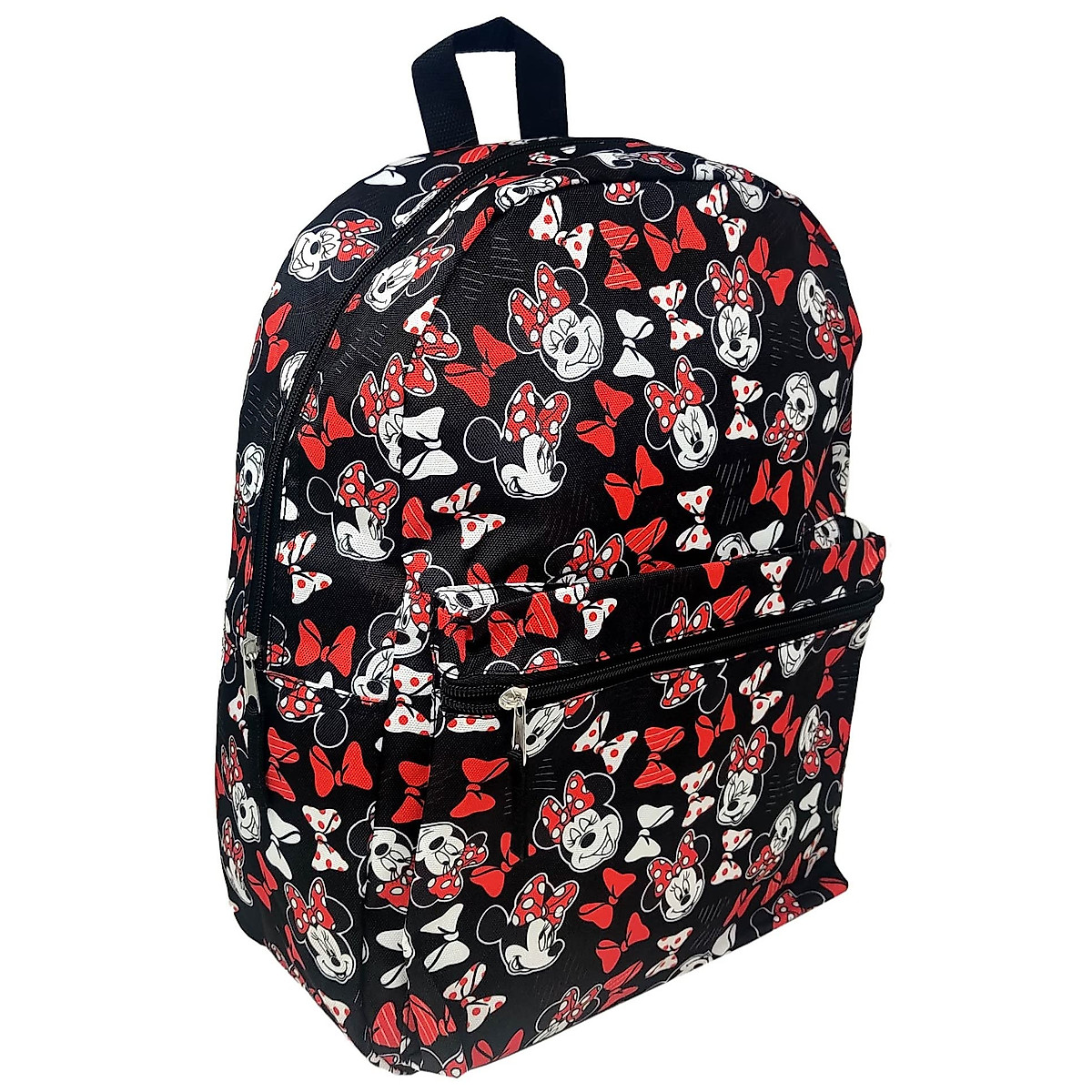 Disney Minnie Mouse 16" Backpack Front Pocket All Over Print School Bag