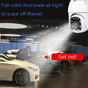 Alptop Outdoor PTZ WiFi IP Security Camera 1080P Home Surveillance Camera Pan/Tilt Two-Way Audio Motion Detection Color Night Vision Auto Tracking CamHiPro APP AT-200DW