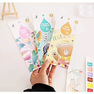 Pocket Mess-Free Watercolor Bookmark Pad Kit, Pocket Watercolor Painting Book,Watercolor Painting Book for Kids, Travel Pocket Watercolor Book Set,Perfect for Travel, Parties and Gifts