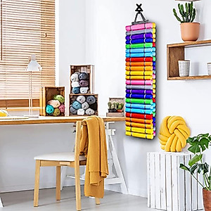 Vinyl Storage Organizer Vinyl Roll Holder with 12 Compartment Craft Vinyl Storage Rack Wall Mount Over The Door Hanging Organizer Storage Hanging Closet, Wall Space Saving Organization for Craft Room