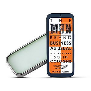 The Man Brand Business As Usual Solid Cologne Balm for men - Natural Men's Cologne - Redefined men's fragrance Wax Cologne, Travel Size Cologne for men - (3/4 oz (Pack of 1), Business As Usual)