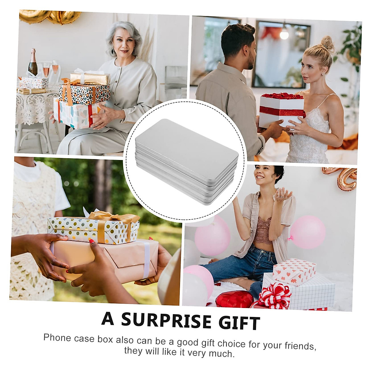 Zerodeko Office Supplies Desktop Stand 4pcs Tempered Film Storage Box Tempered Glass Cover Box Foam Desk Topper Coffee Canister