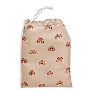 Tiny Twinkle Mess-Proof Splat Mats for Under high Chairs or Table Cover Art Projects for Baby and Toddler - Waterproof, Washable Floor or Table Splash mat 51" x 51" (Boho Rainbow)