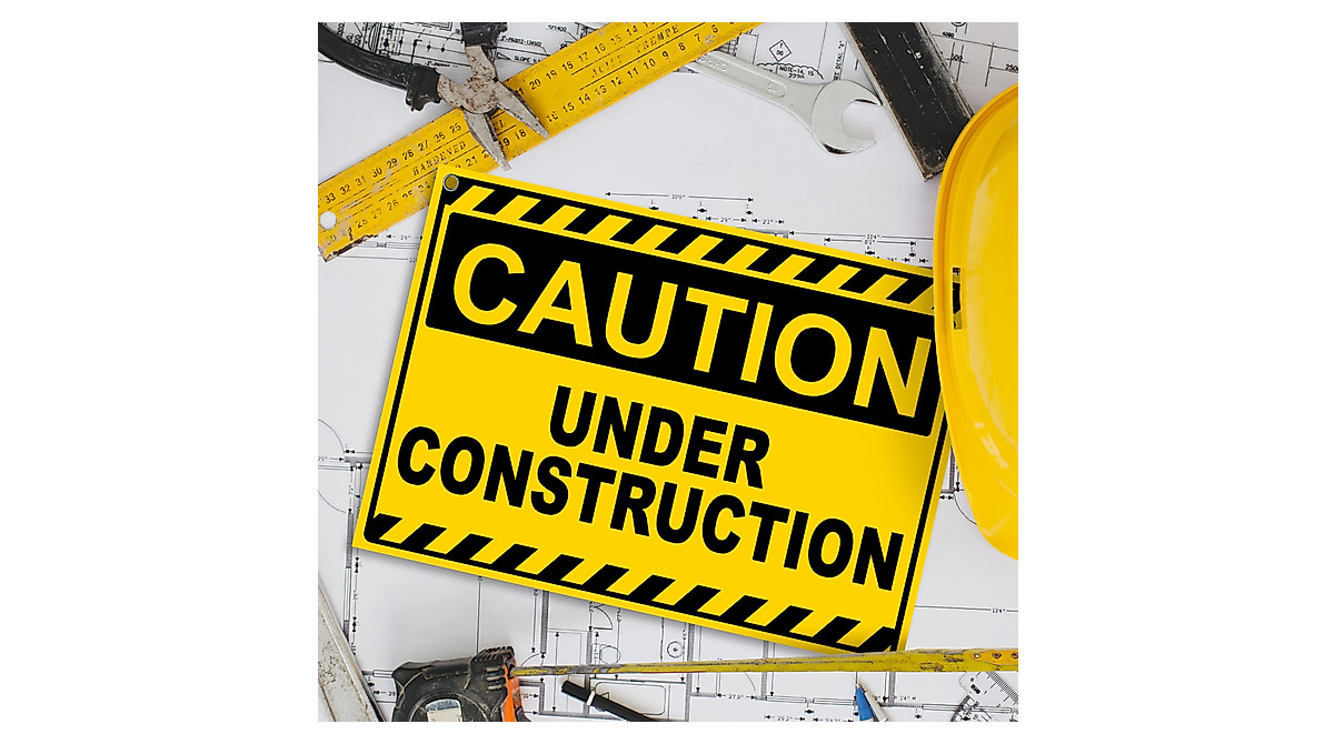 2 PC Under Construction Sign - 12 x 8 Coroplast Caution Area Under ...
