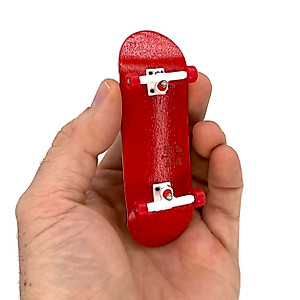 Teak Tuning 32mm Pro Fingerboard Complete - Fully Assembled with Pro Level Components - Pro Shaped Wooden Deck (32x97mm), UltraSpin Bearing Wheels, Prodigy Gen2 Trucks - Cherry Bomb