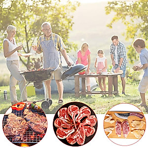 SMTENG Outdoor Survival Knife 5.5 inch，Great for Camping,Hunting and BBQ activities with Leather Sheath，Handmade Forged Hammered kitchen Knife Full tang Sharp Blade Butcher Knives Boning knife