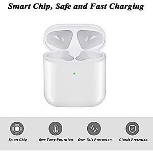 ooderlok Wireless Charging Case for Airpods - Airpod Charging Case Replacement Compatible for Airpods 1 2 with Bluetooth Pairing Sync Button, Airpods Charger Case 1/2 Generation, No Air Pods, white