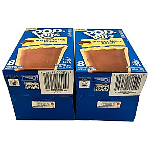 Boston Creme Donut Frosted Pop Tarts, two 13.5oz Boxes (8 Toaster Pastries in each box for a total of 16) 8 Count (Pack of 2)