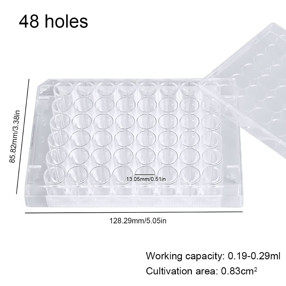 ADAMAS-BETA 48-Well Sterile Culture Plate, TC Treated Cell Culture Plates Tissue Culture Treated Plate, Individually Wrapped, Pack of 10