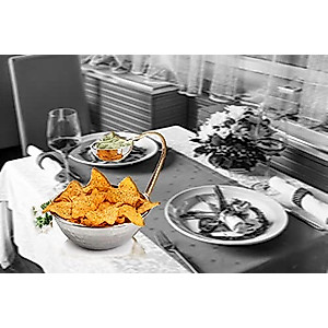 Generic Chip and Dip Two Pieces Family Size Serving Tray, Fruit, Salad, Appetizer Decorative Dish Set. Stainless Steel Snacks Bowl, Nacho Kitchen Set. Shrimp, Fruit, Salad, Taco Party Platter.