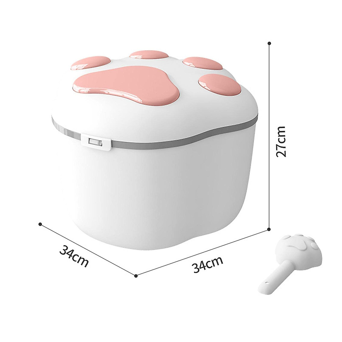 MagiDeal 10KG Large Capacity Food Storage Container, Cereal Rice Flour Dispenser Box with Lids, Sealed Can, Pink