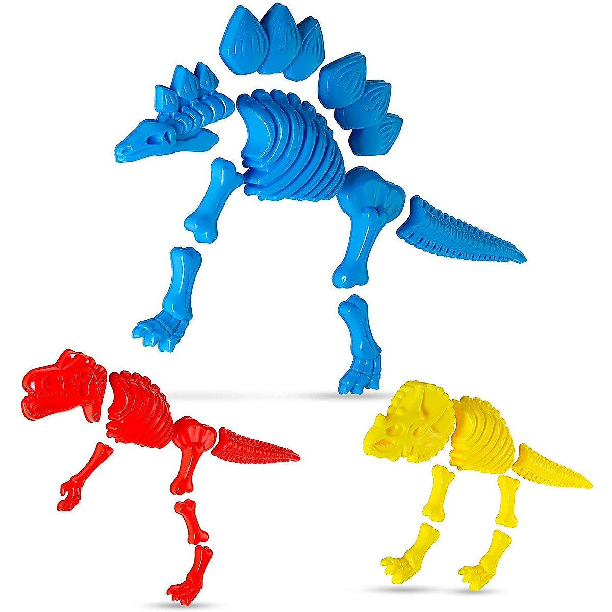 Top Race 3 Large Dinosaur Sand Molds, Fossil Skeleton Beach Toy Set - Perfect for Dinosaur Bones for Sandbox Play.