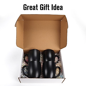 Serwrsw 16 OZ Stoneware Coffee Mug Set of 6, Black Ceramic Mug with Different Color Inside, Colorful Porcelain Mug with Handle for Latte Espresso Cappuccino