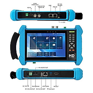 IP Camera Tester CCTV Tester, Koolertron 7 Inch IPS Touch Screen H.265 4K AHD, TVI, CVI & CVBS Analog Camera RJ45 Cable TDR Tester with PoE/IP Discovery/8G TF Card/4K HDMI in & Out/Built in WiFi