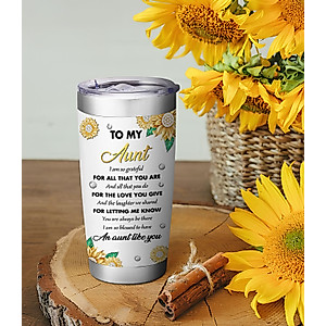 Pininerr Aunt Coffee Cup - 20 oz Vacuum Insulated Stainless Steel, Ideal Aunt Birthday Gift