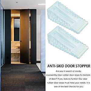 4 Pcs Clear Door Stop Rubber Door Stop Wedge Anti-Slip Rubber Door Stop Transparent Door Stop Clear Rubber Door Stop Rubber Door Stopper Wedge Non-Slip Rubber Door Stop Door Wedge