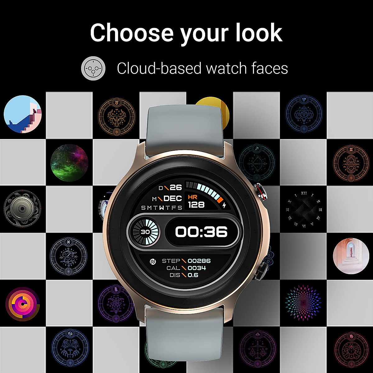 NoiseFit Active Smartwatch for Android and iPhone Fitness Tracker Fitness smartwatch Heart Rate Monitor for Men and Women- Zesty Grey