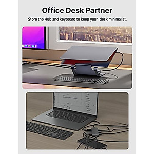 JSAUX Laptop Stand for Desk, Aluminum 2 in 1 Computer Riser and Tablet Stand, Ergonomic Notebook Holder Compatible with MacBook Air Pro, iPad Air Pro, Dell XPS, HP, Lenovo, More 10-15.6” Devices