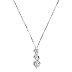 Dazzlingrock Collection 0.25 Carat (Ctw) Round White Diamond Women Twist Pendant with 18 inch Silver Chain in Sterling Silver