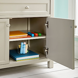 Martha Stewart Crafting Kids' Artwork Storage - Creamy White: Wooden Art Supply Storage Cabinet with Drawers, Crafting Organization for Paper and Tools