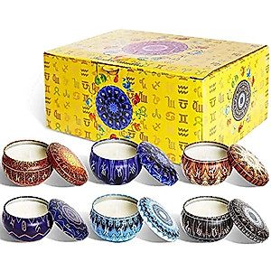PEILIN 12 Constellations Scented Candles Gift Set 2.5oz Strong Fragrance Aromatherapy Candles Portable Travel Tin Jar Candles Gifts for Home Scented Decoration Birthday Valentine'sDay，Christmas