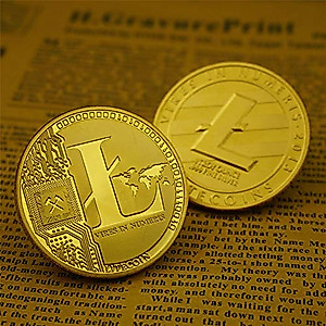 YGS Gold Plated Commemorative Litecoin Collectible Golden Iron Miner Coin One Item wRandom Color and Design