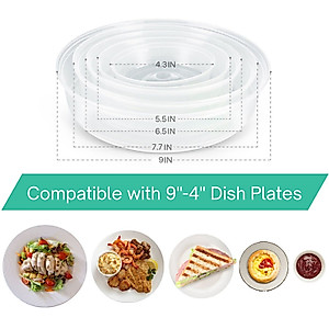 Flexzion Microwave Covers For Food Splatter Guard Protector (Set of 5, Green) - Food Cover Lid With Steam Ventilation Window Dish Washer Safe - Mixed Sizes For Large & Small Food Plates Bowls