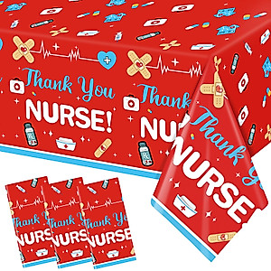 Yavxzvbw 3Pcs We Appreciate You Decorations Nurses Week Tablecloths Thank You Nurses Tablecloths for Nurse Appreciation Week Nurse Week Decorations Nurse Graduation Party Supplies
