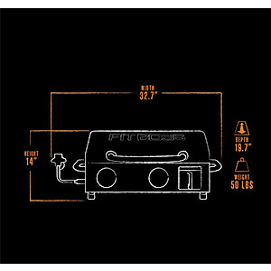 PIT BOSS PB2BSPD Sportsman Tabletop Portable Gas Griddle, 2 Burner, Black