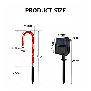 Christmas Candy Cane Lights,Christmas Candy Cane Lights， Battery Powered Light String， Outdoor Warm LED Home Garden Ground Plug Crutch New Year Christmas Decor 5pcs