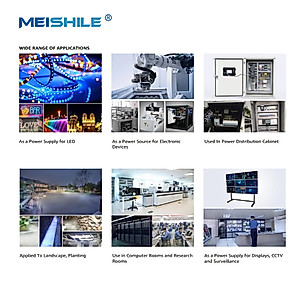 MEISHILE 12V 50A 600W DC Switching Power Supply Adapter PSU AC to DC Industrial Transformer Converter for LED Drive Light Lamp Meter 3D Printer Semiconductor Pump Motor Drive 220V 110V to 12Volt