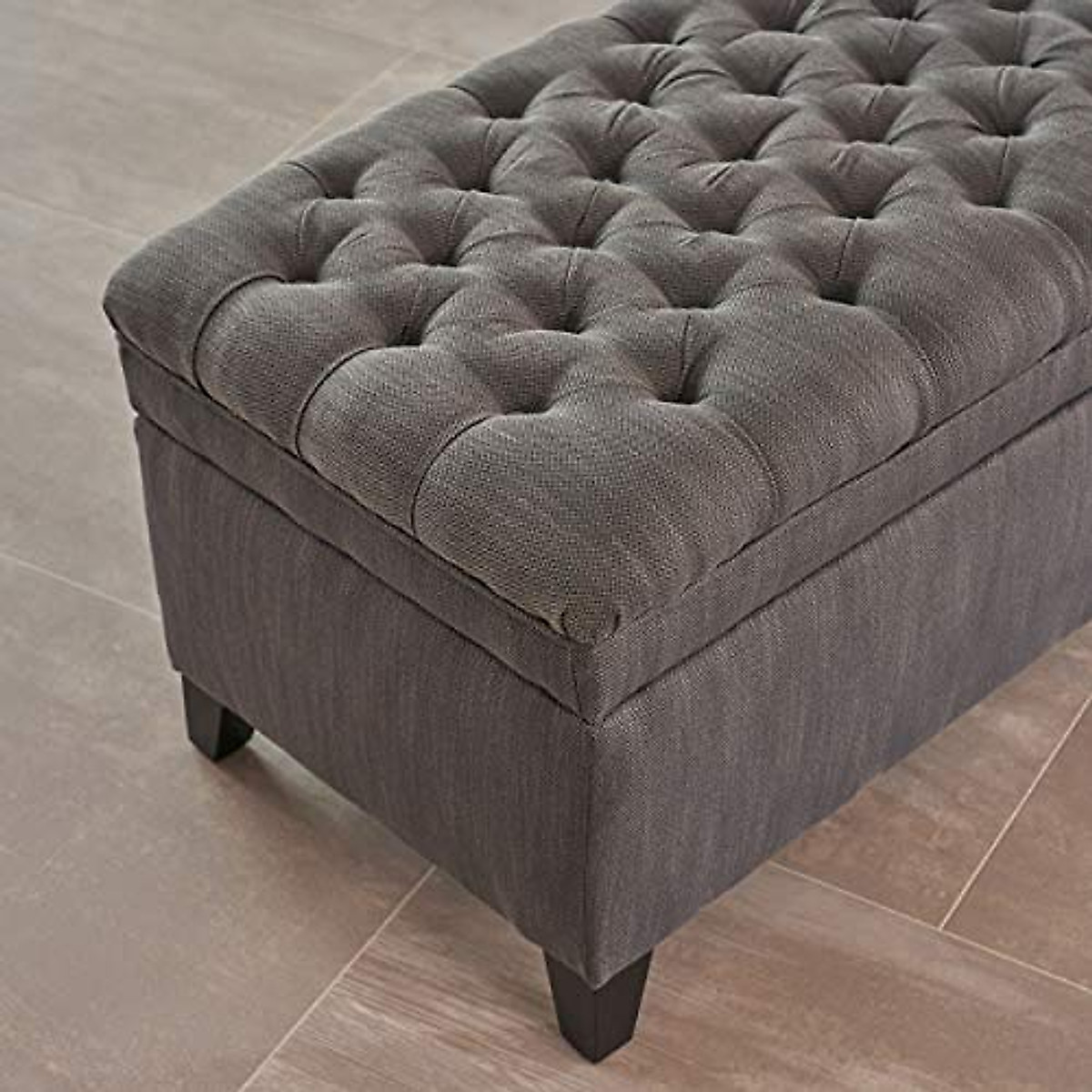 Christopher Knight Home Juliana Fabric Storage Ottoman, Gray