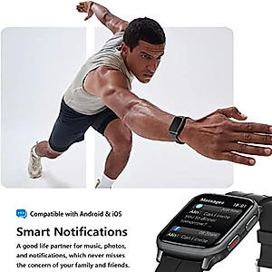 MorePro Smart Watch, Fitness Tracker with Heart Rate Blood Pressure Monitor, Fitness Watch & Blood Oxygen Step Tracker,Pedometer Activity Touch Screen IP68 Waterproof Sleep Tracker for Women Men Black