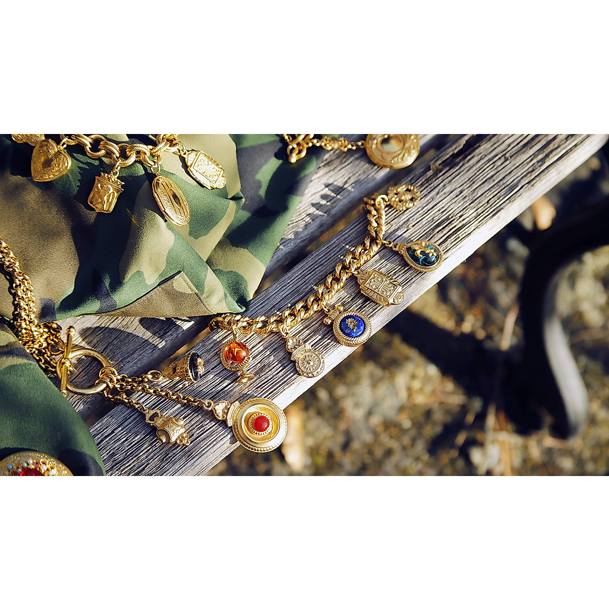 Ben Amun Jewelry Royal Charm Vintage-Inspired Gold Multi Charm Bracelet, 7" Length, Gold, One Size